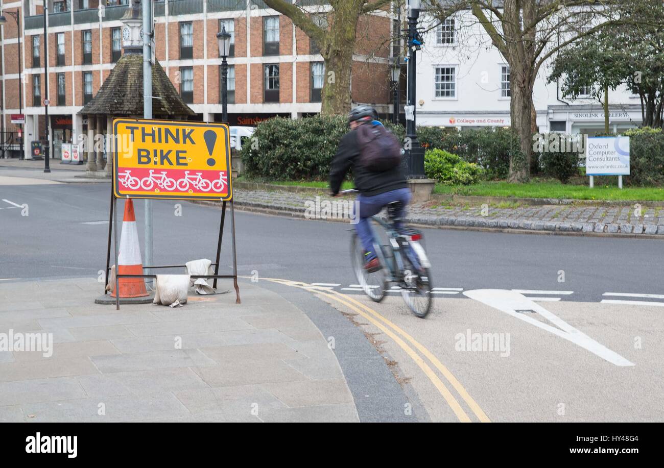 Think bike signs hi-res stock photography and images - Alamy