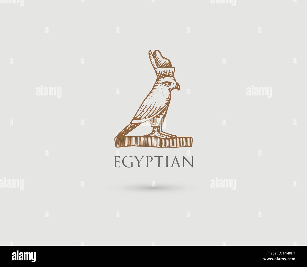 Egyptian pharaon logo with symbol of ancient civilization vintage ...