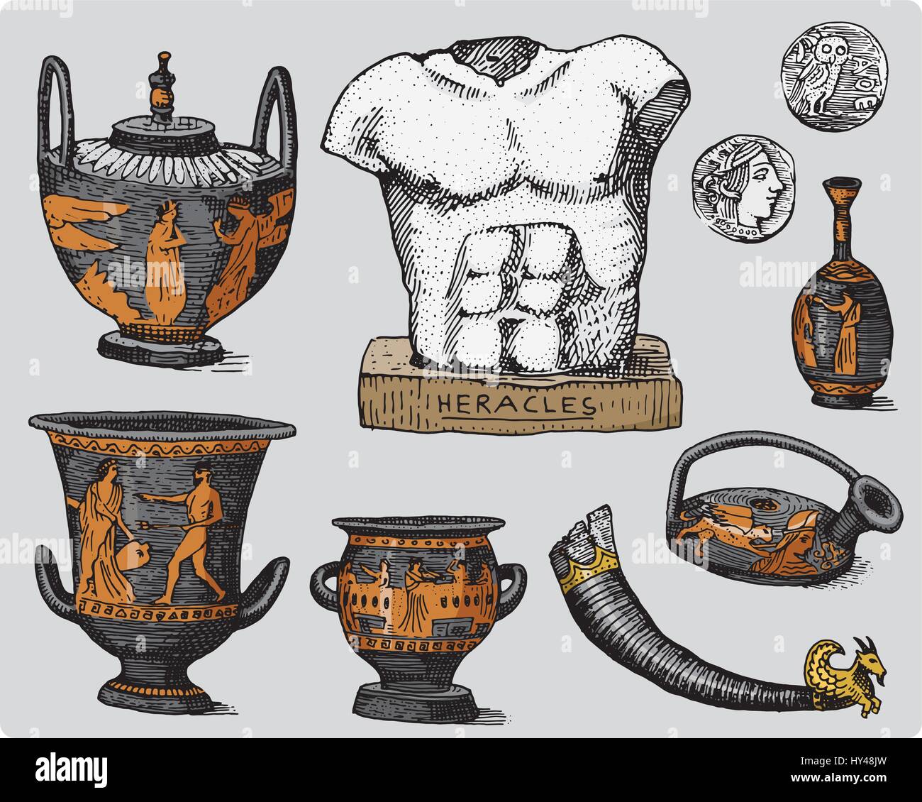 Coins ancient greek Stock Vector Images - Alamy