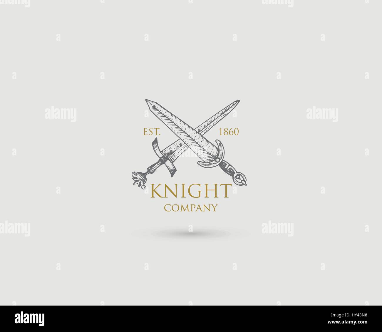 Vintage sword badges or labels and logo set. Heraldry elements. Symbol ...