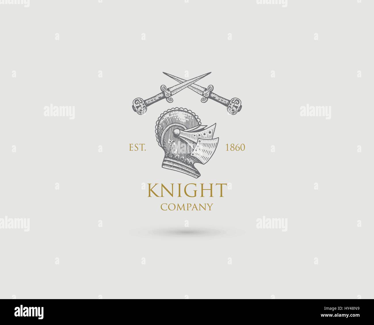 Vintage sword badges or labels and logo set. Heraldry elements. Symbol ...