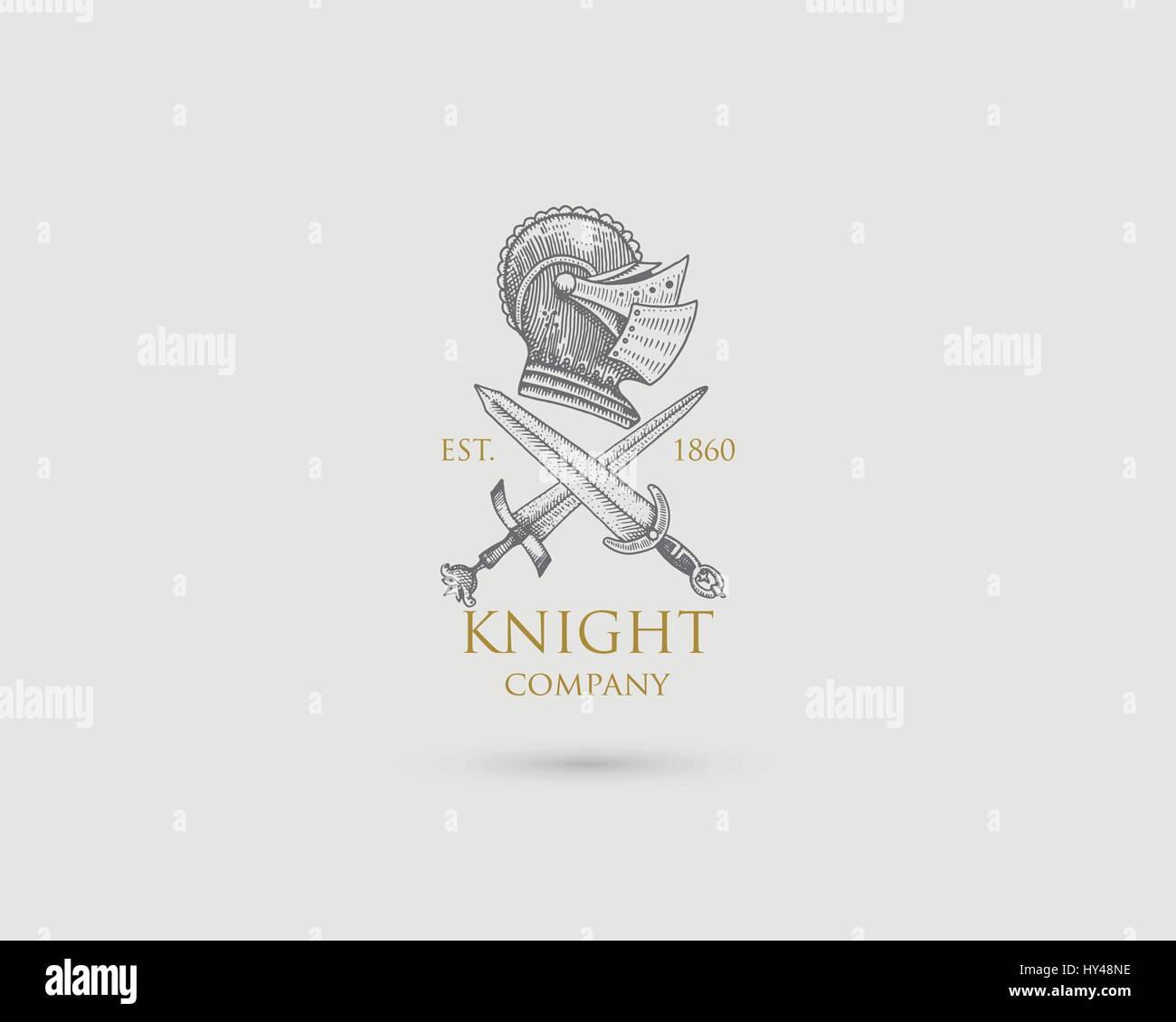 Vintage sword badges or labels and logo set. Heraldry elements. Symbol ...