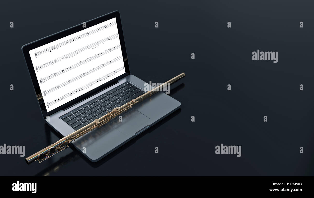 computer with flute Stock Photo - Alamy
