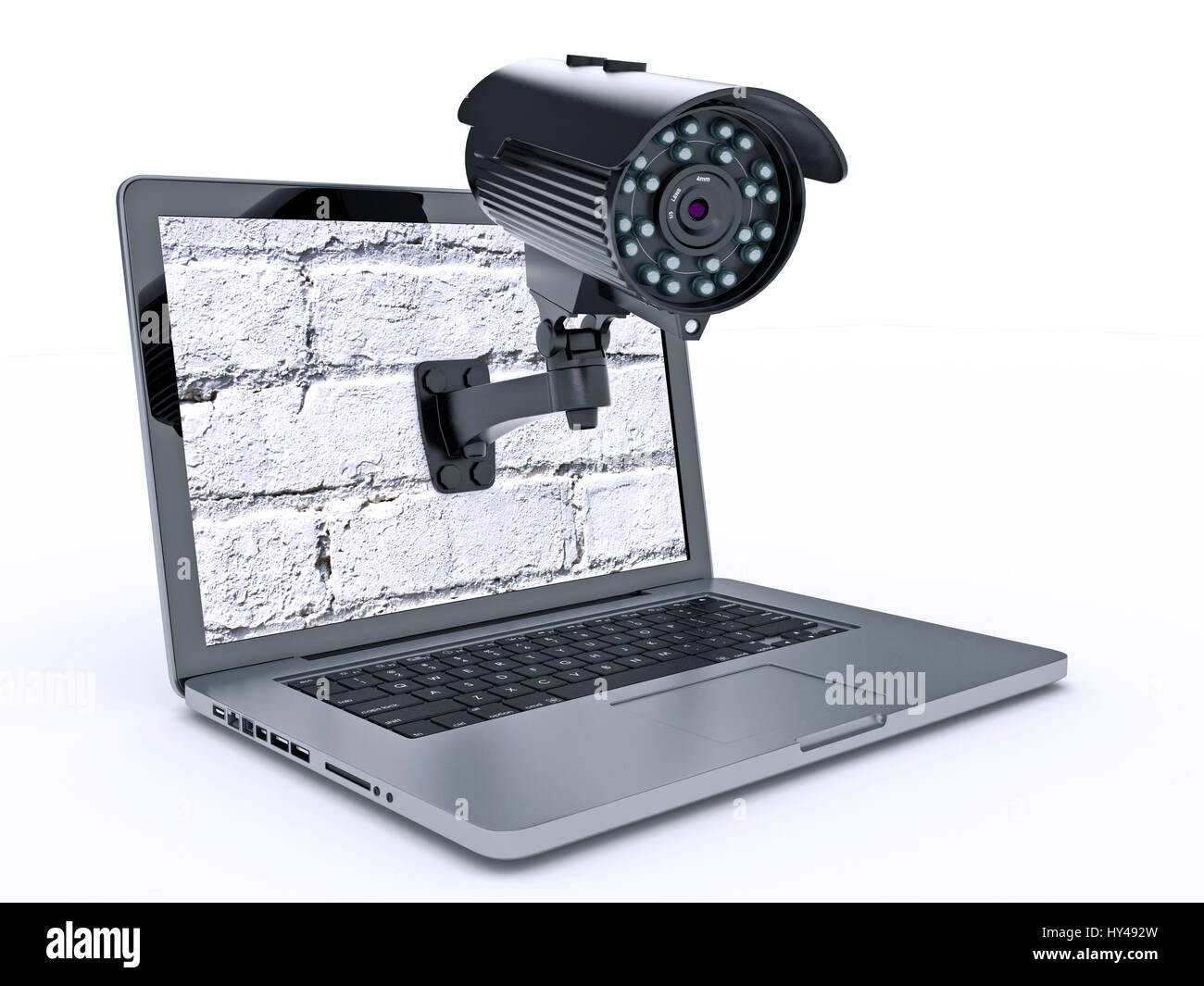 Video surveillance camera and laptop Stock Photo - Alamy