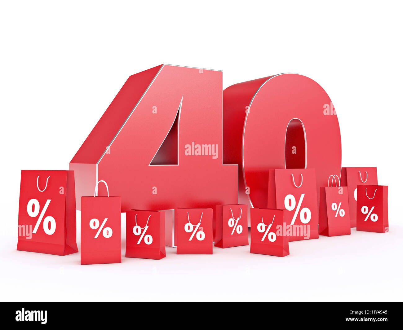 3D rendering of a 40 percent discount Stock Photo - Alamy