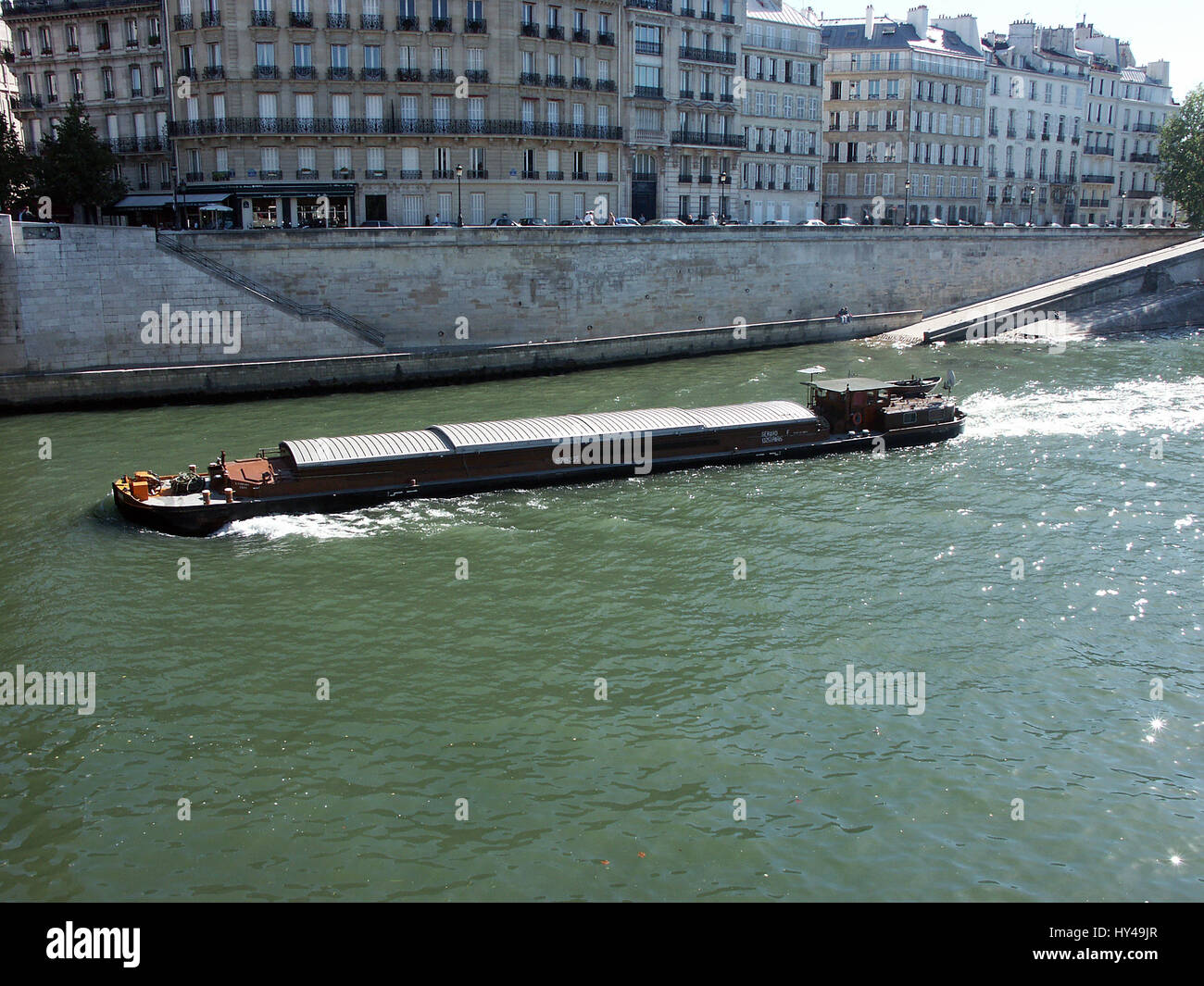 A commercial Barge on the River Seine in Paris Stock Photo - Alamy