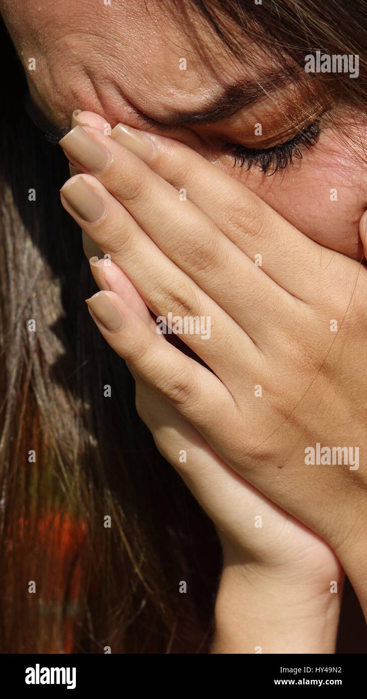 Sad Female Crying Stock Photo - Alamy