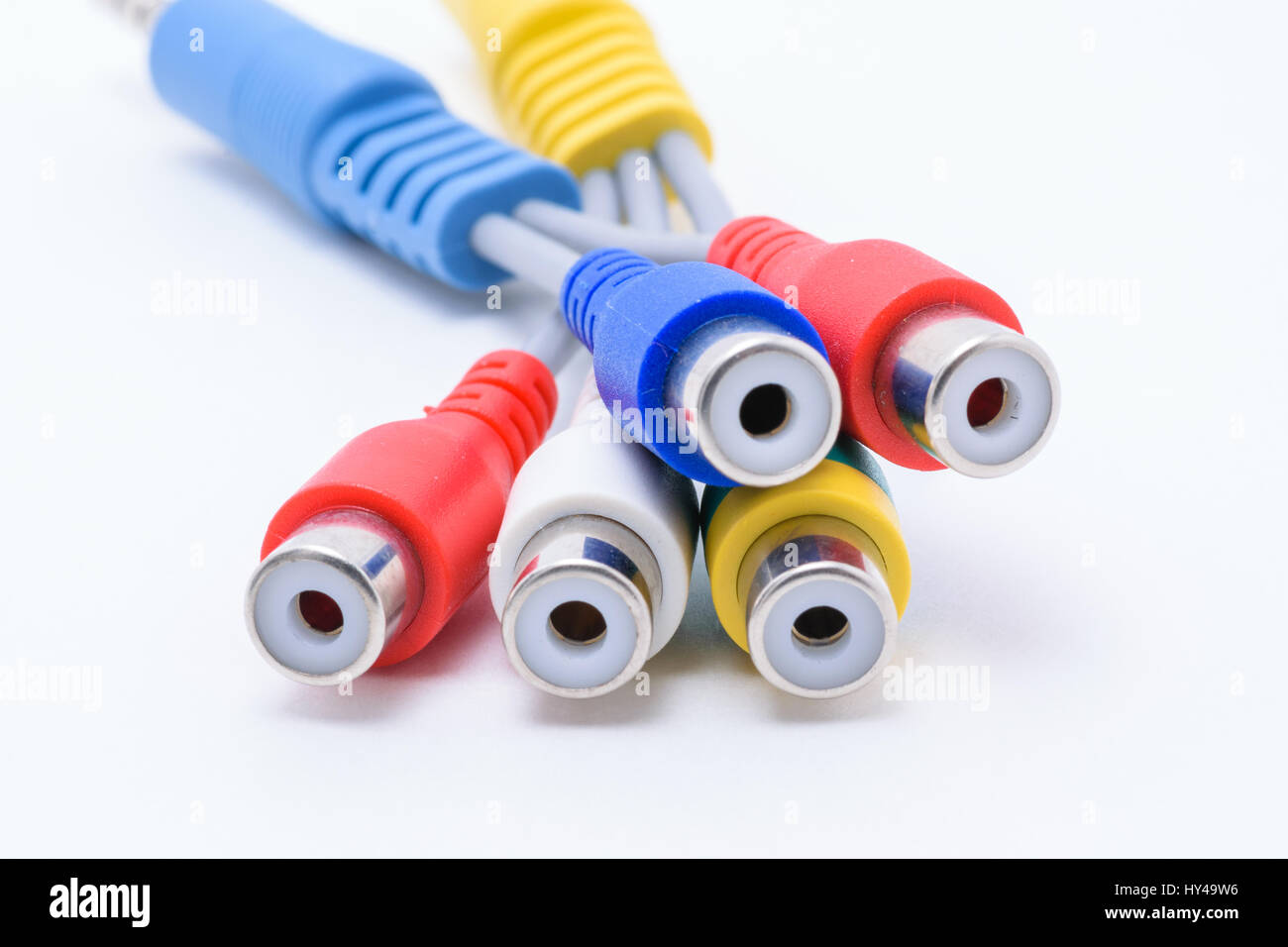 Colorful video and audio connections Stock Photo - Alamy