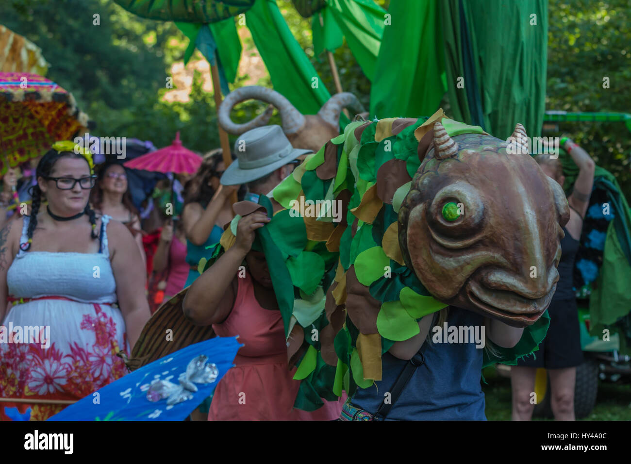 Summer solstice festival parasol parade hi-res stock photography and ...