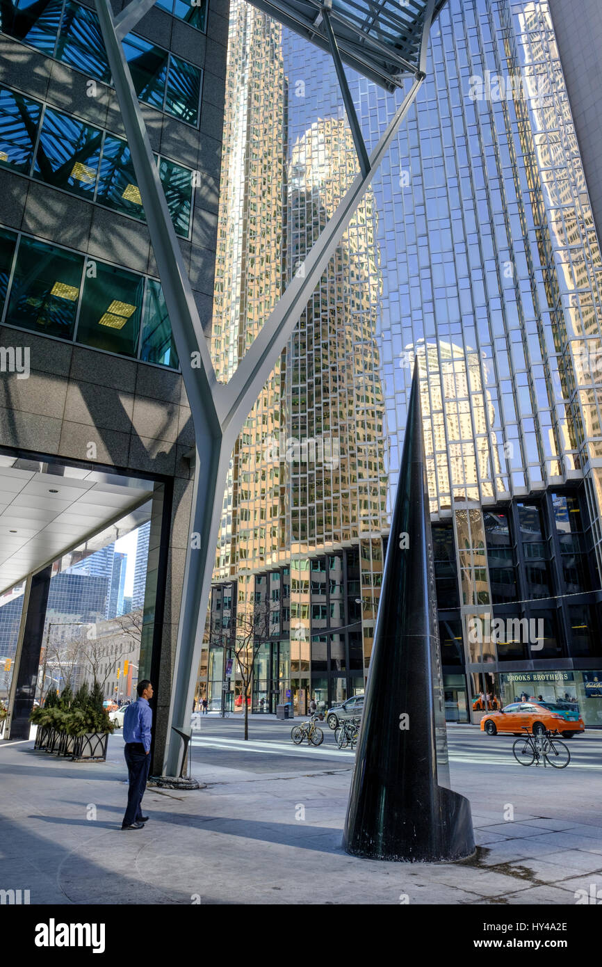 Downtown Toronto, Ontario, Canada, street view of RBC building facade ...