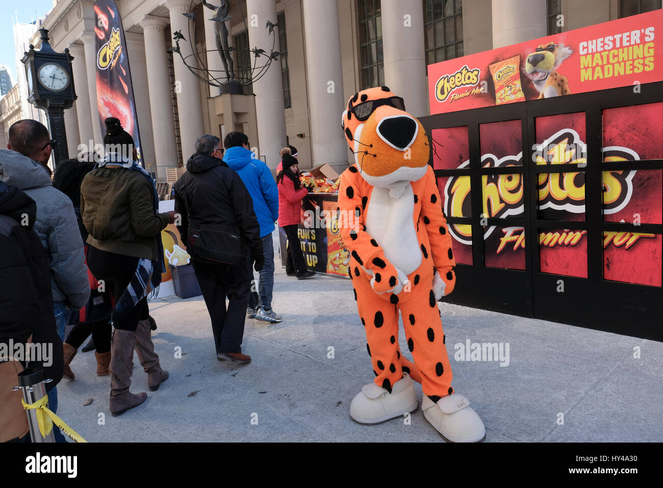 Cheetos Chester Cheetah, promotional crew distributing free samples of ...