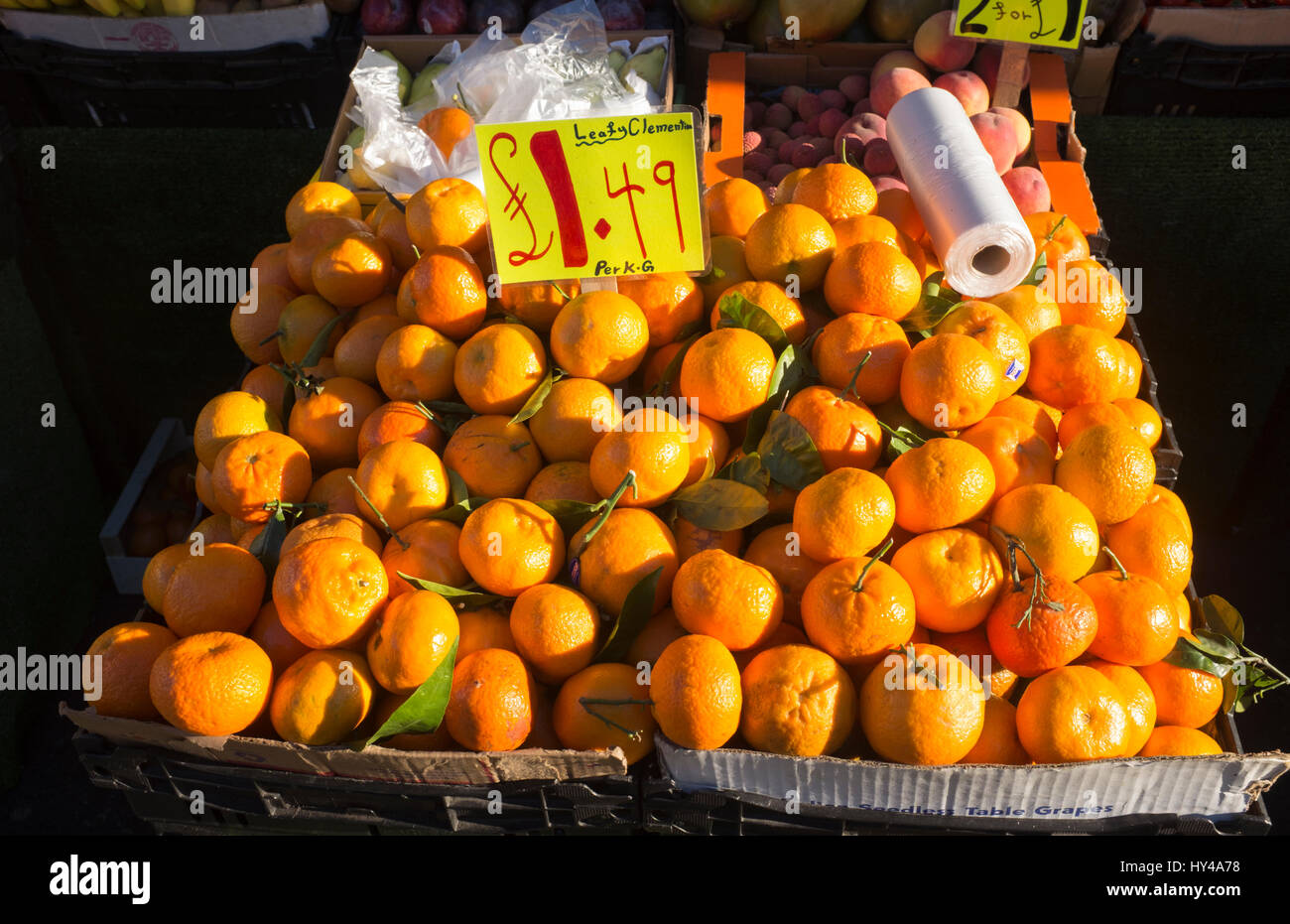 Fruit and vegetables on sale in North End Road street market at Fulham ...