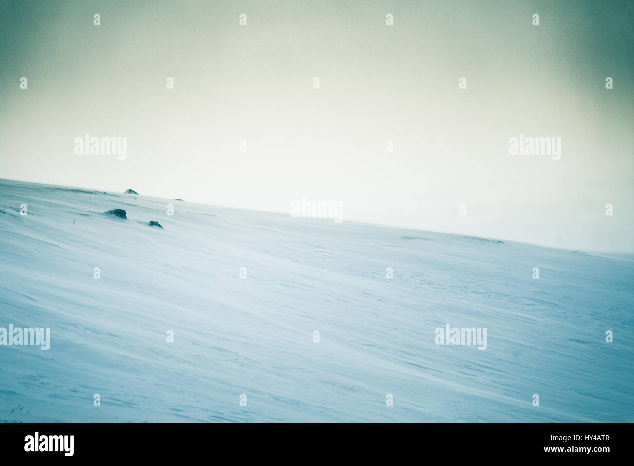 A beautiful, artistic, minimalist landscape with a lot of snow in the ...