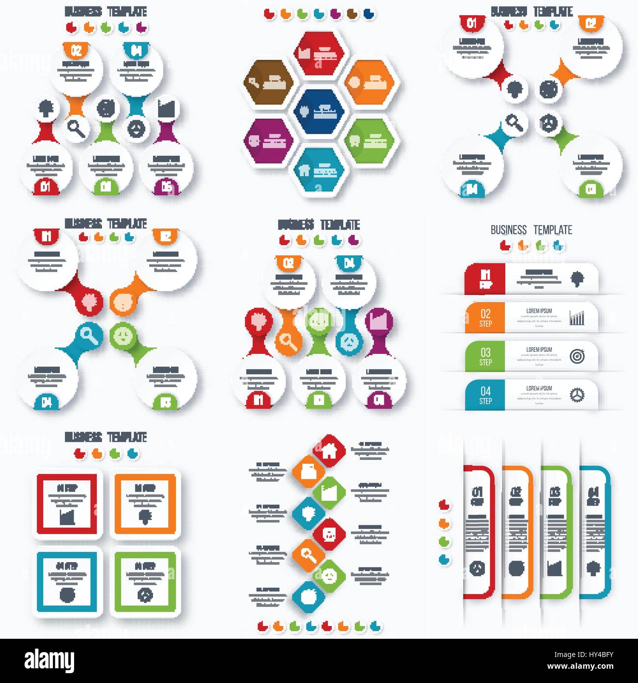Set with infographics. Data and information visualization. Template ...