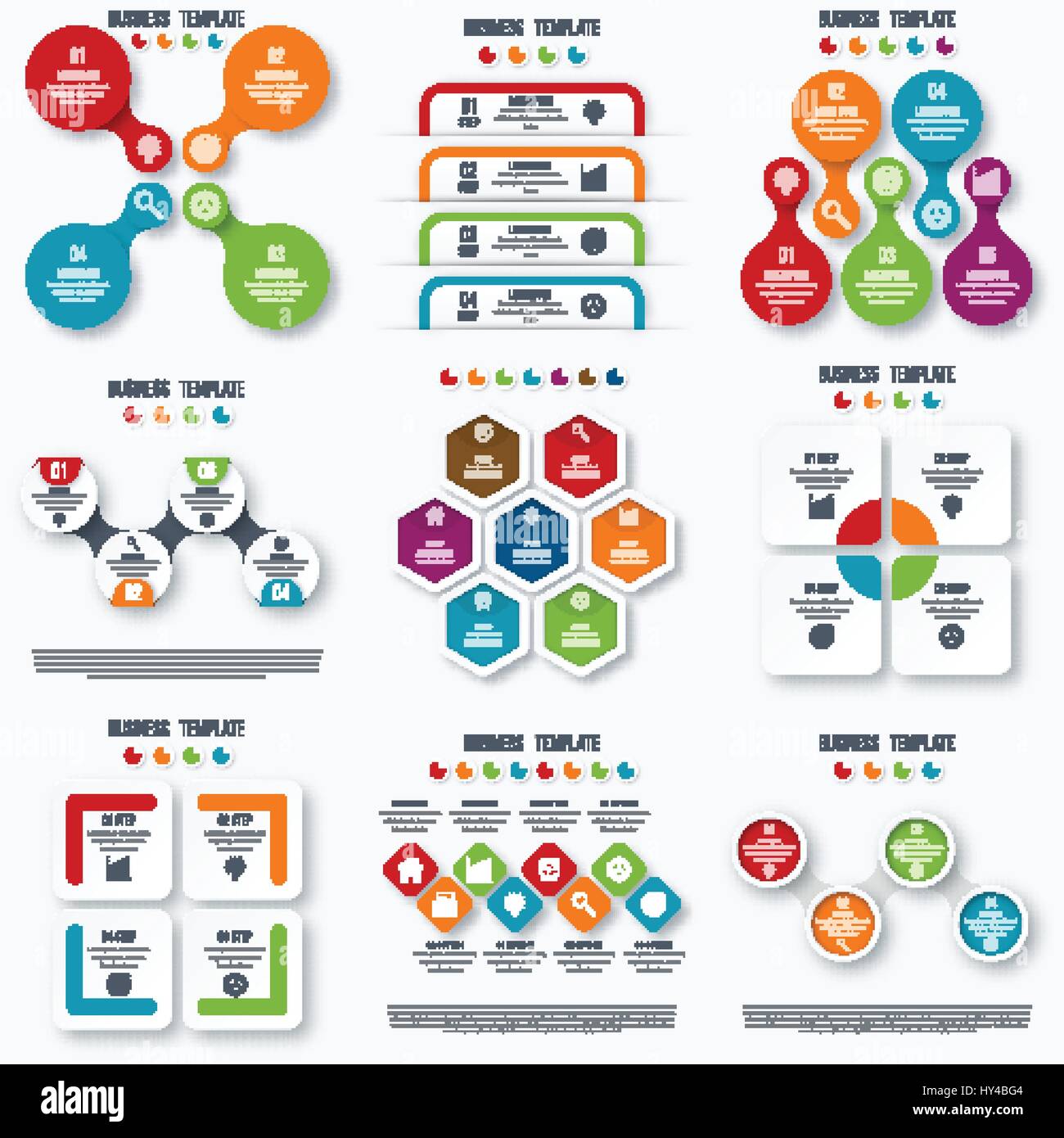 Set with infographics. Data and information visualization. Template ...