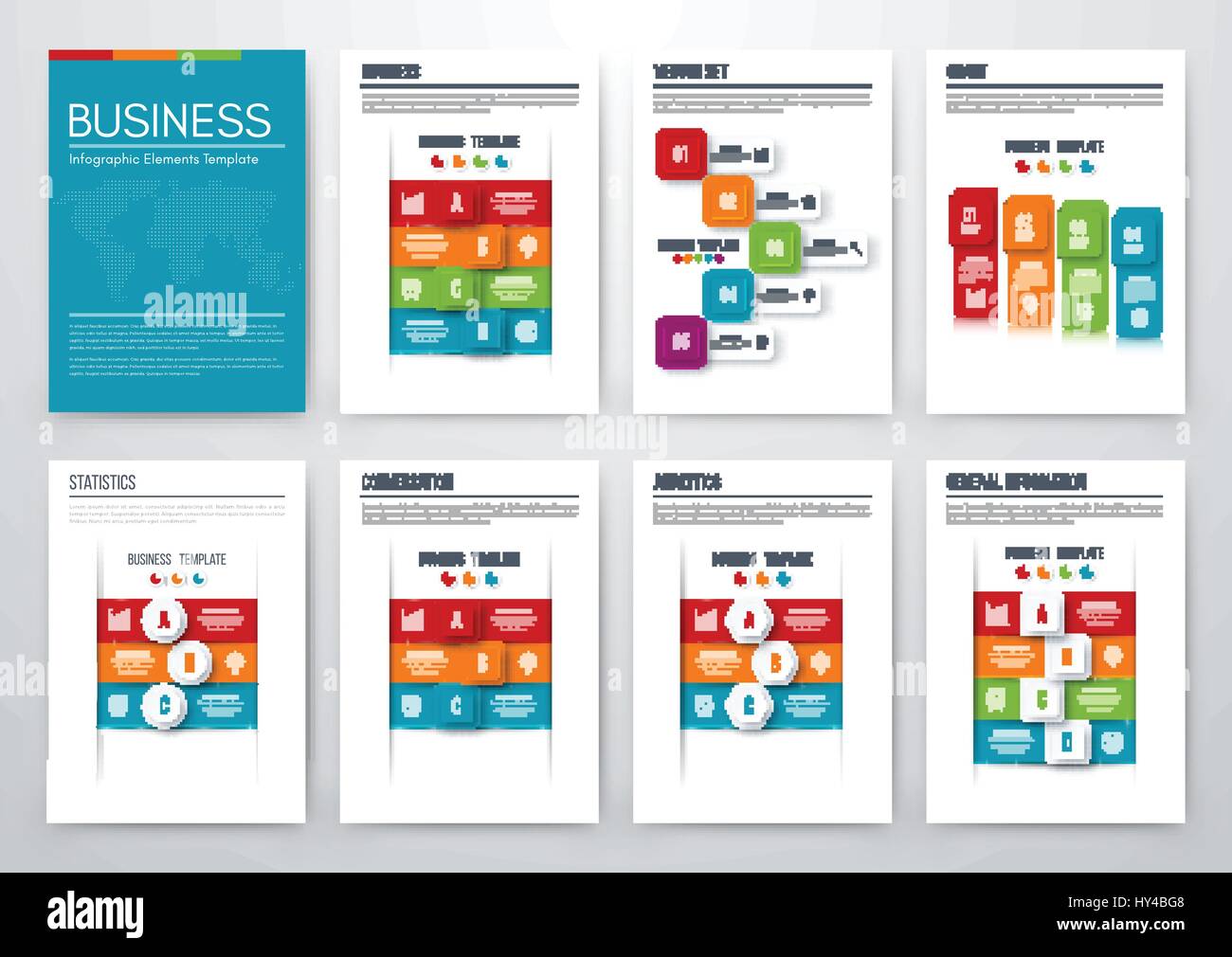 Set with infographics. Data and information visualization. Template ...