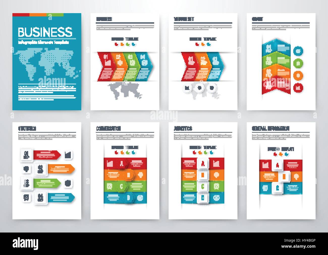 Set with infographics. Data and information visualization. Template ...