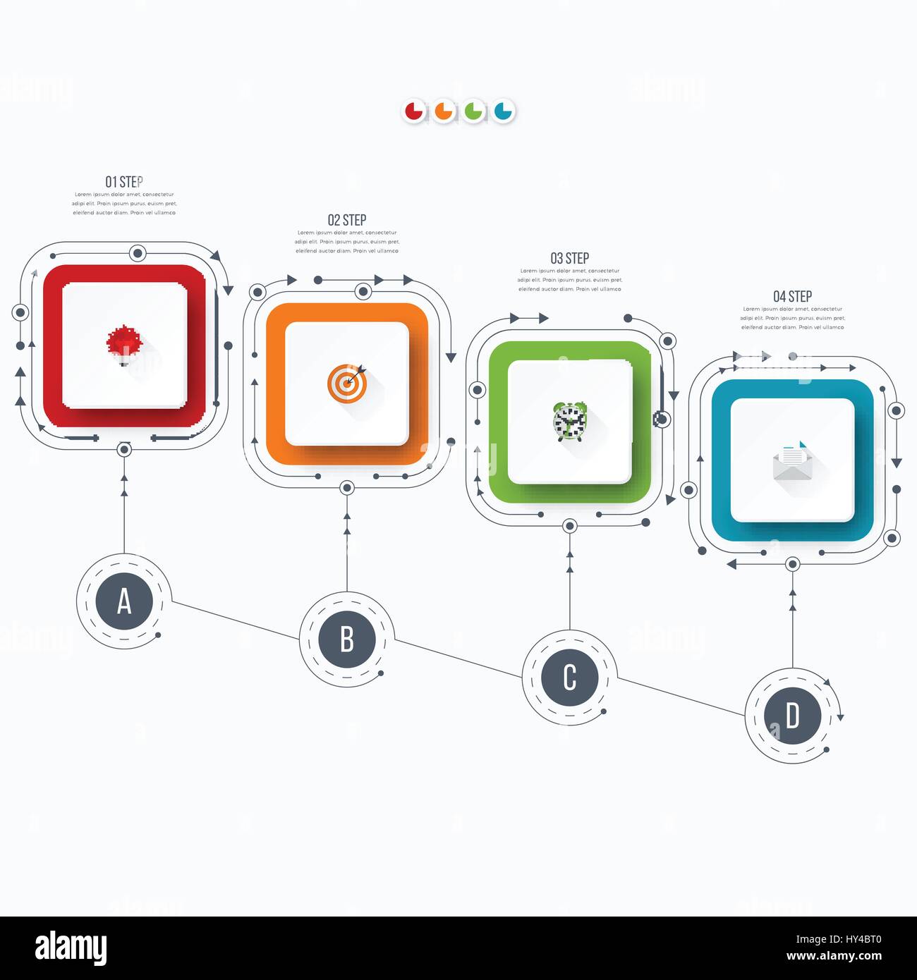 Infographics template four options with square Stock Vector Image & Art ...