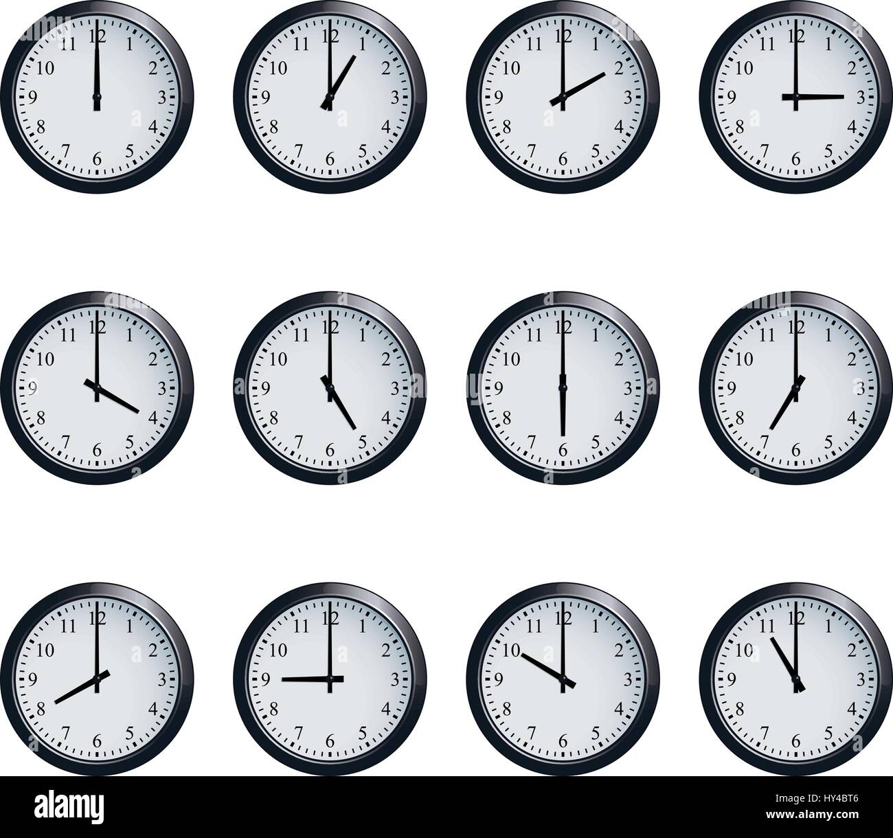 One minute to noon Stock Vector Images - Alamy