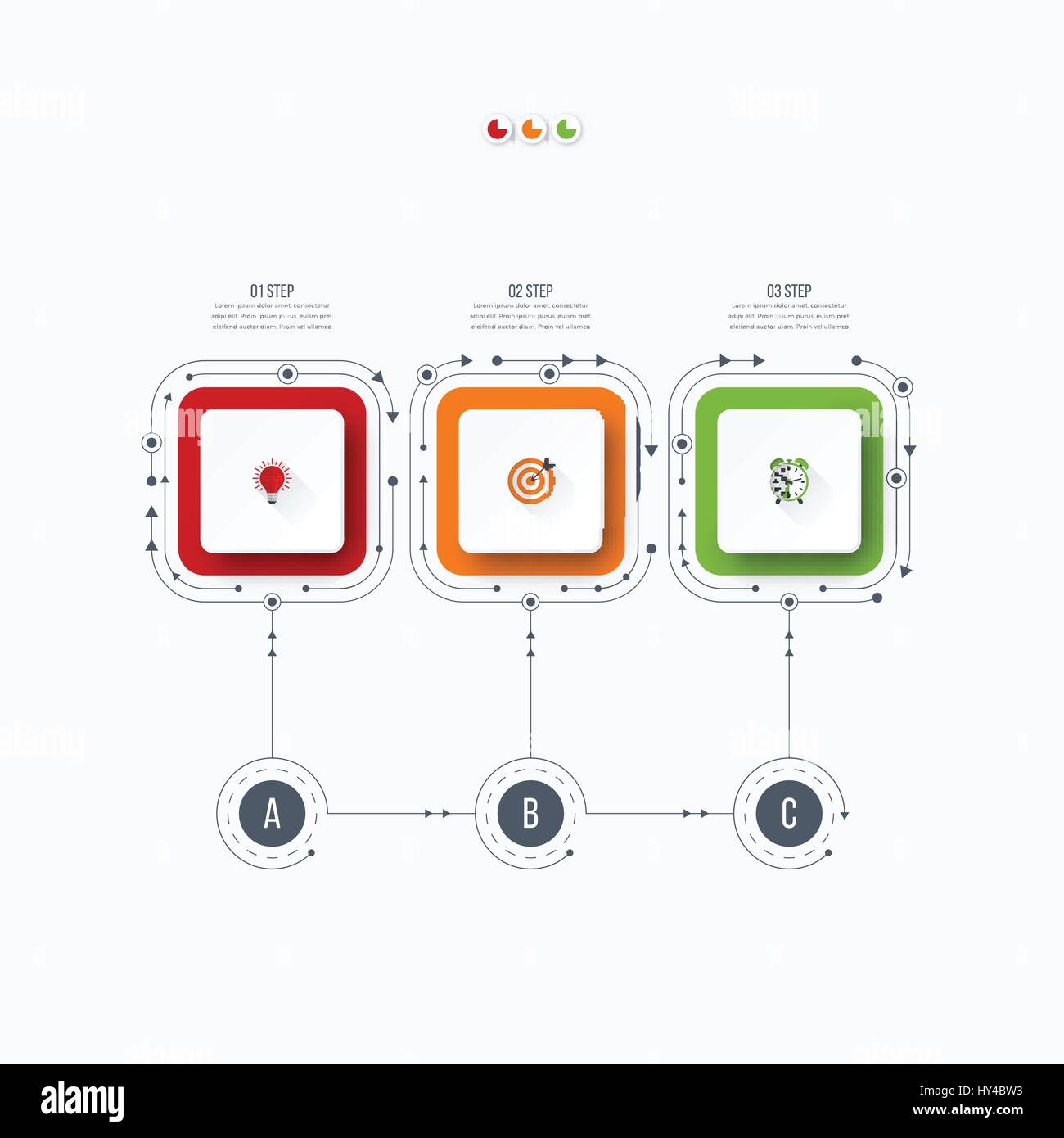 Infographics template 3 options with square Stock Vector Image & Art ...