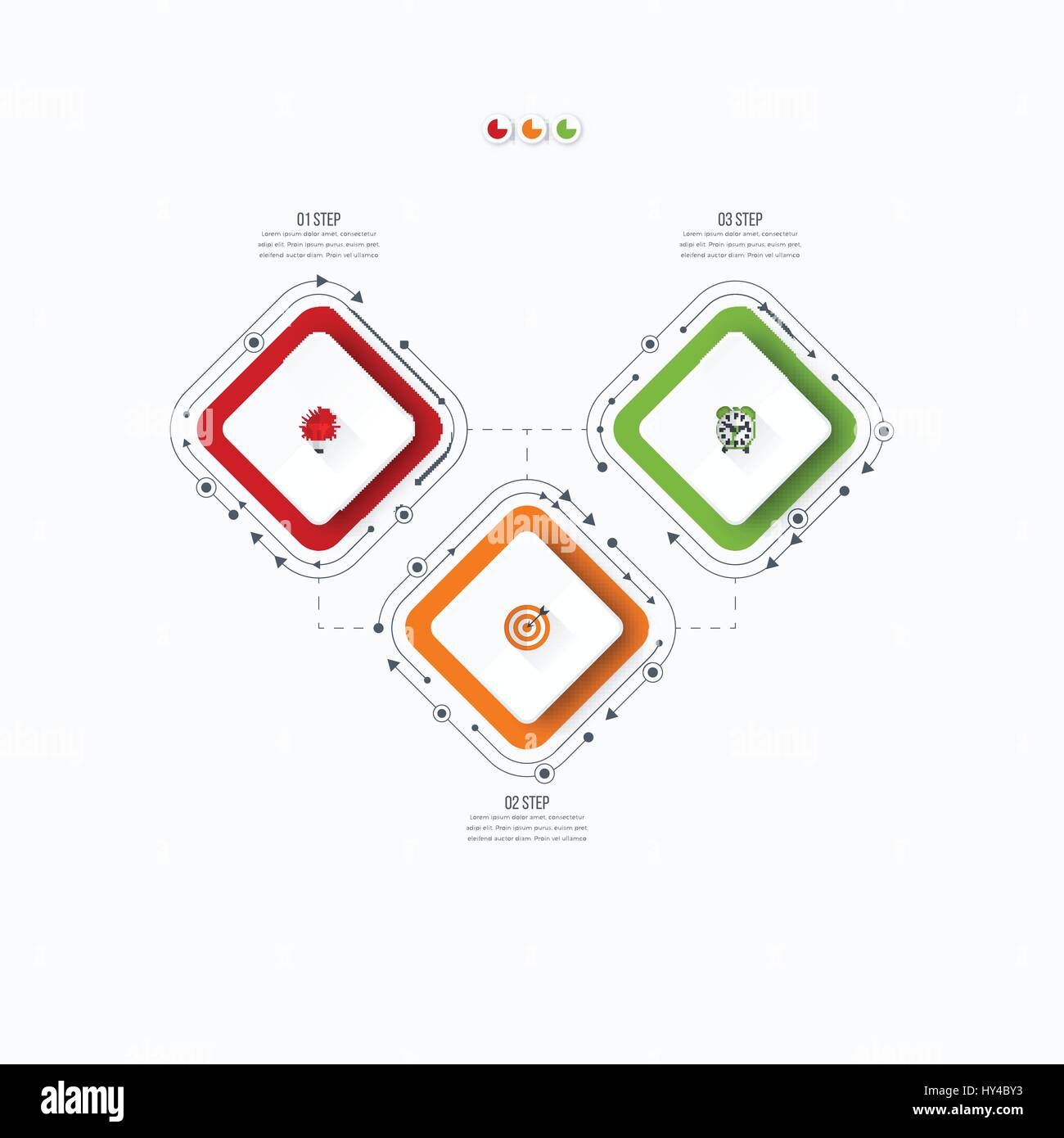 Infographics template 3 options with square Stock Vector Image & Art ...