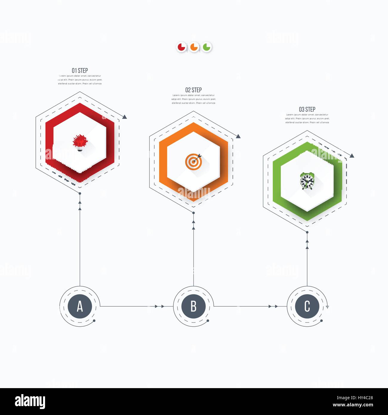 Infographics template 3 options with hexagon Stock Vector Image & Art ...