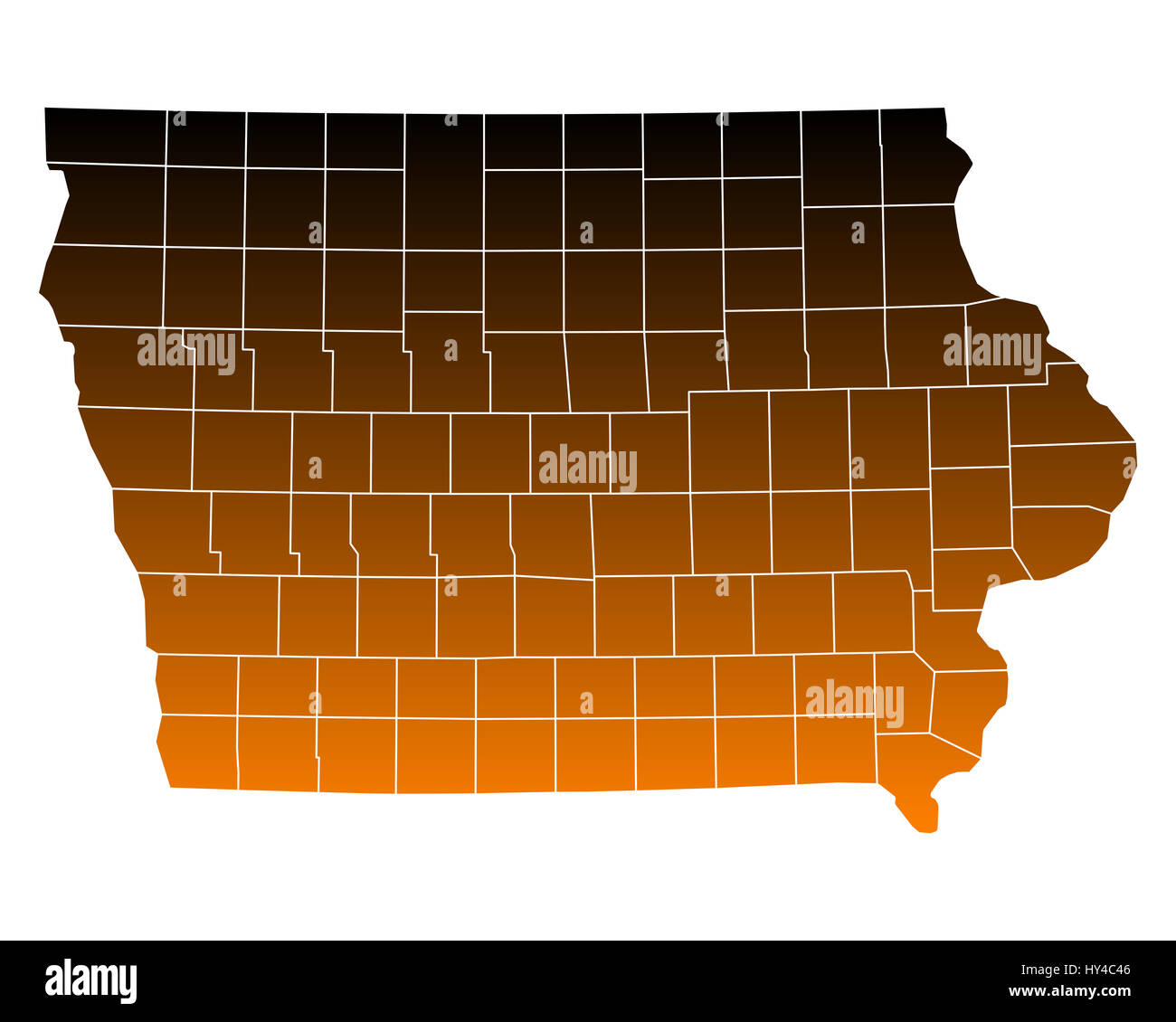 Map of Iowa Stock Photo - Alamy
