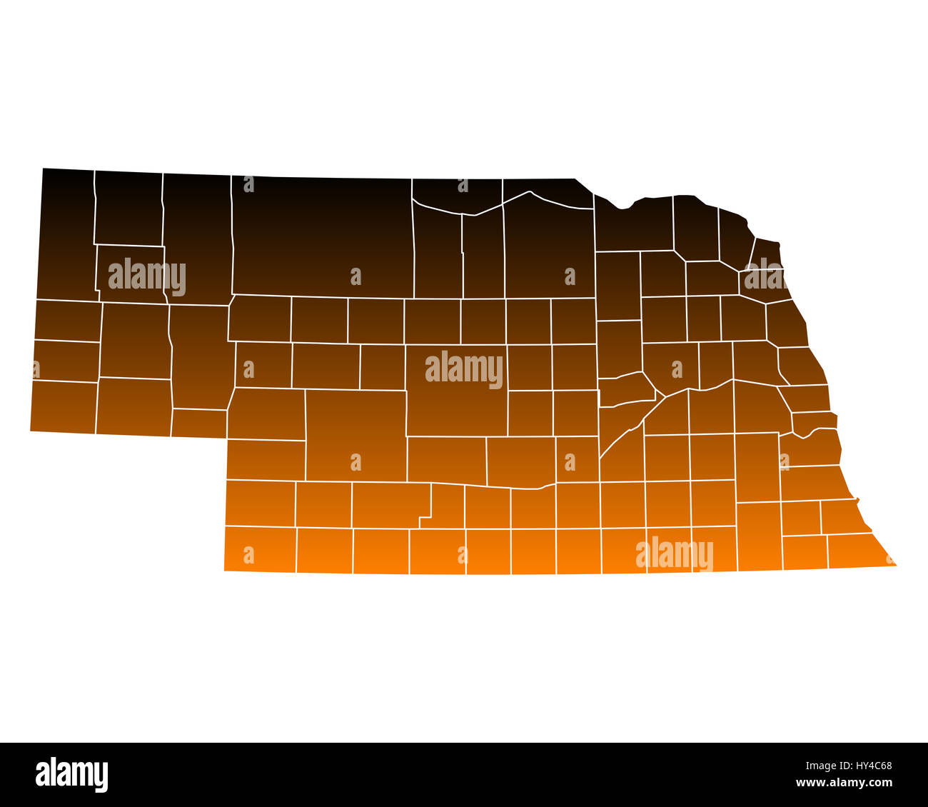 Map of Nebraska Stock Photo - Alamy