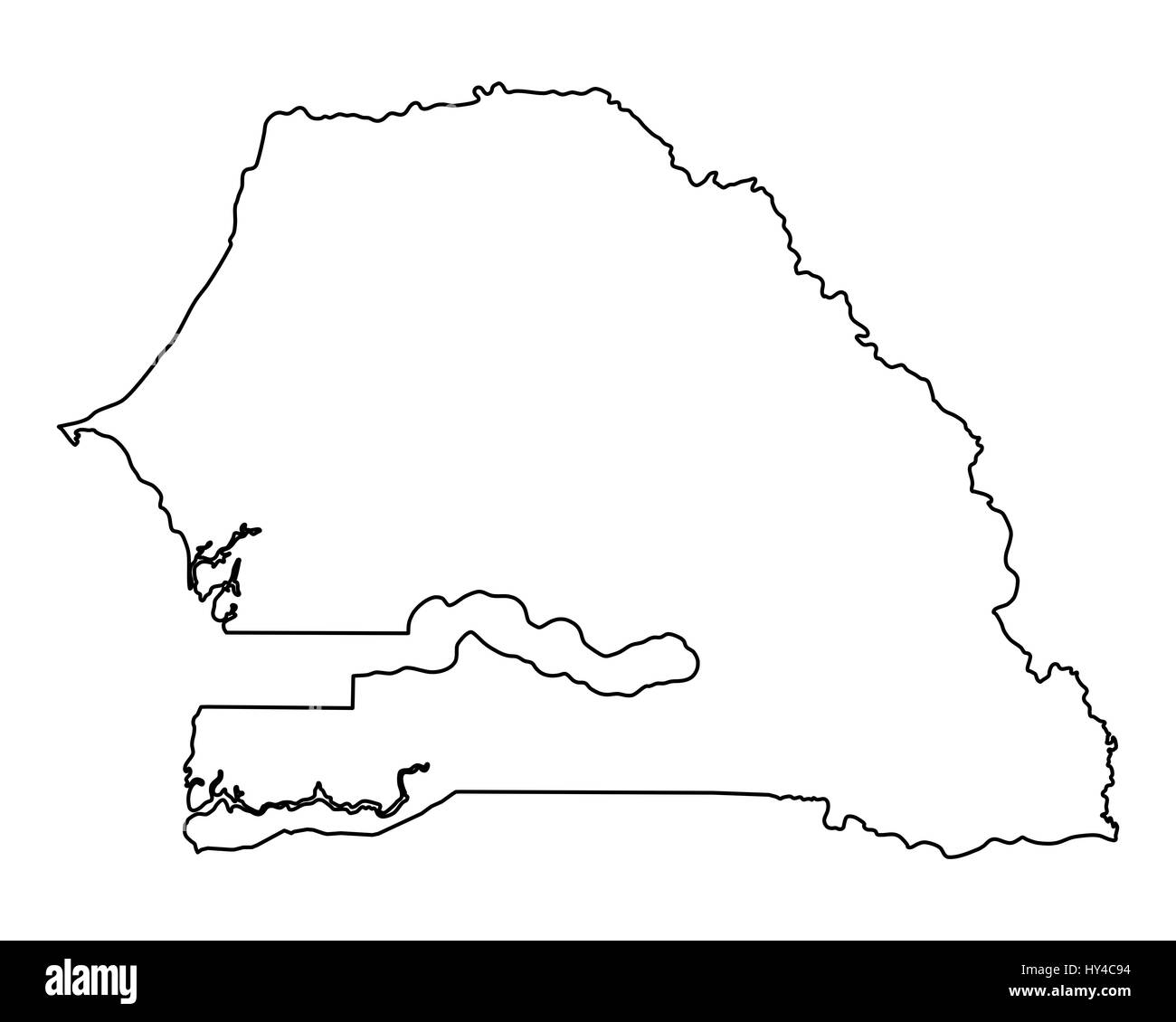 Map of Senegal Stock Photo - Alamy