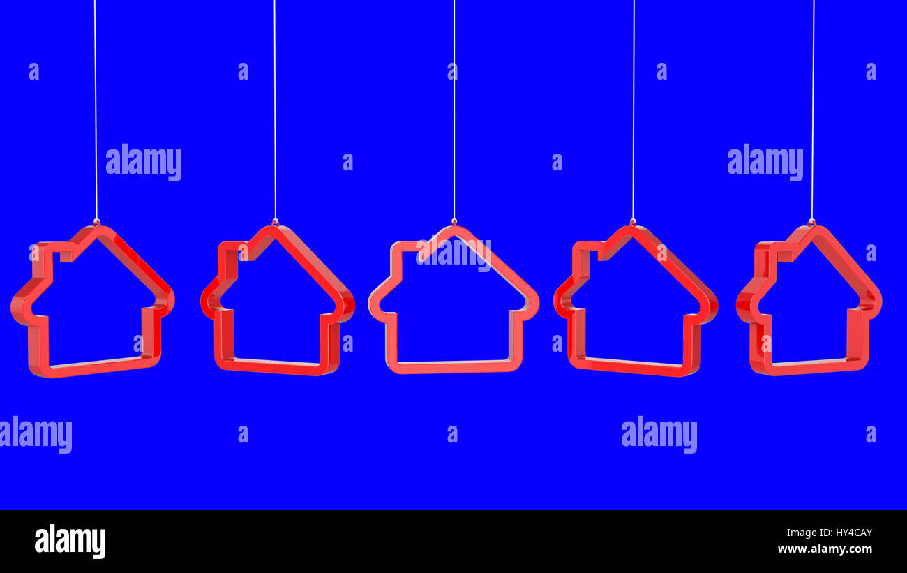 red house shaped icon Stock Photo - Alamy