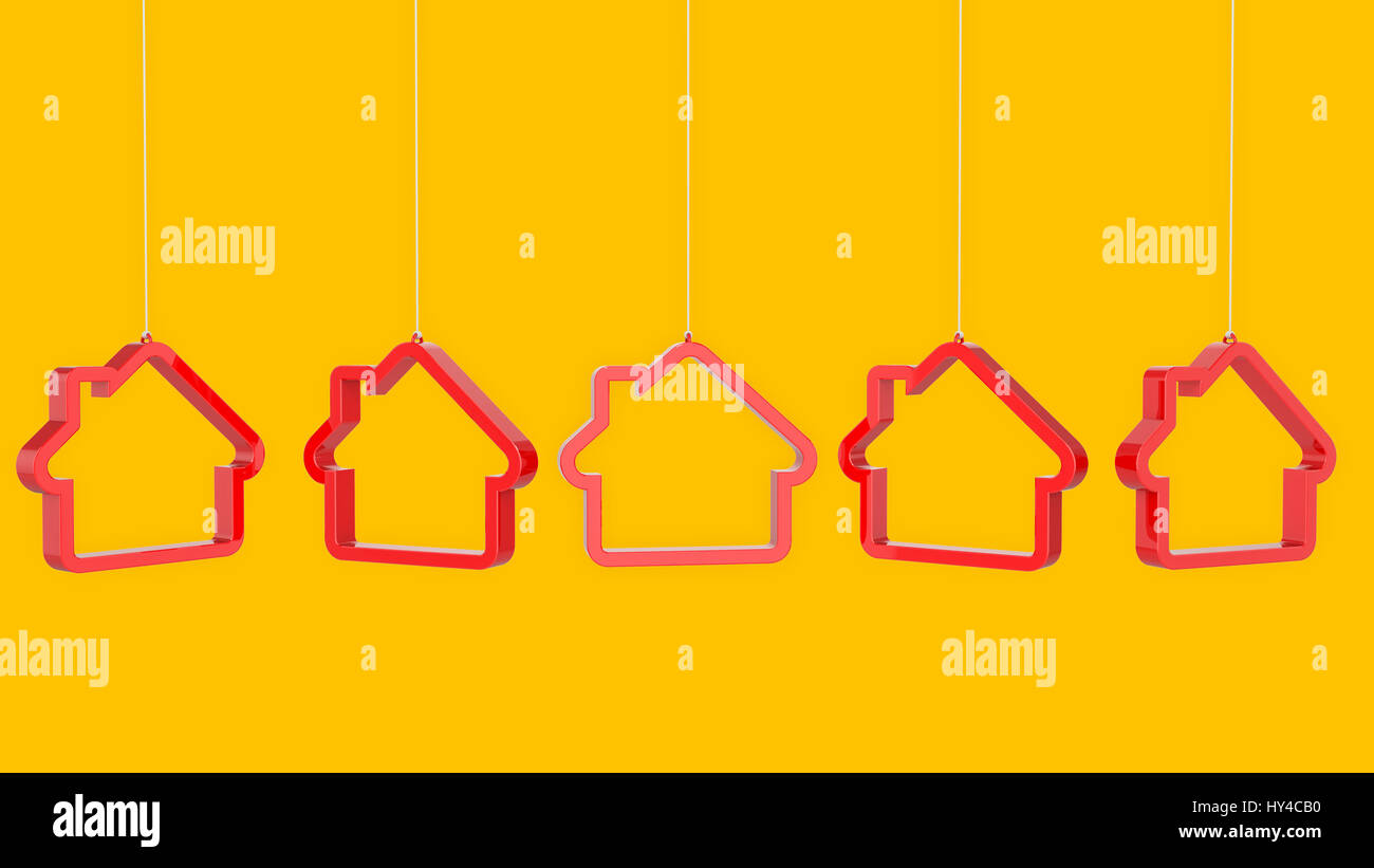 red house shaped icon Stock Photo - Alamy