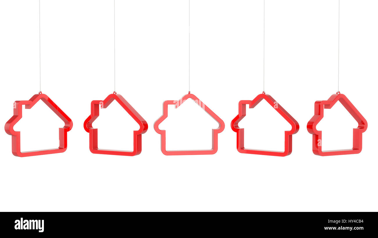red house shaped icon Stock Photo - Alamy