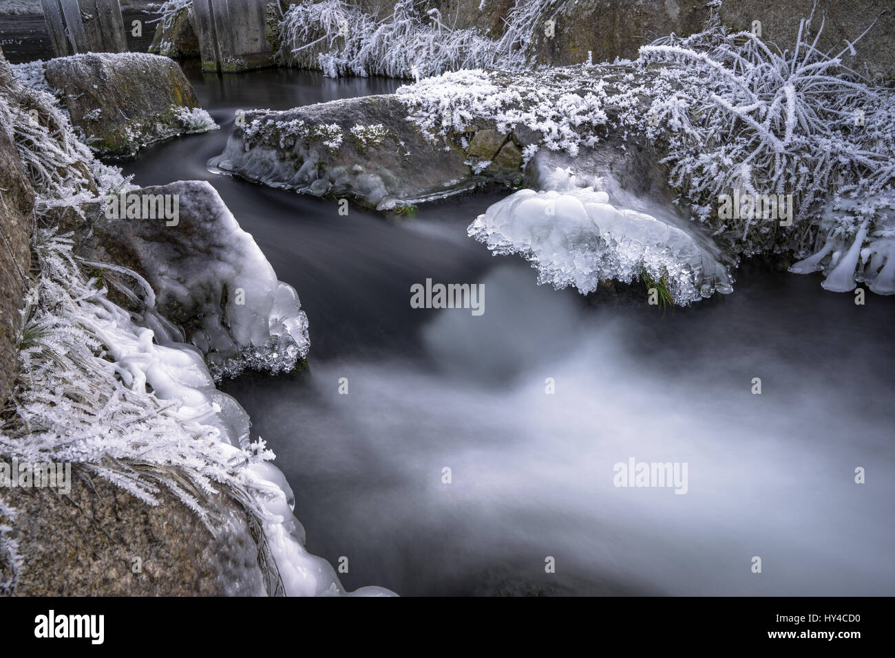 Winter stream ice hi-res stock photography and images - Alamy