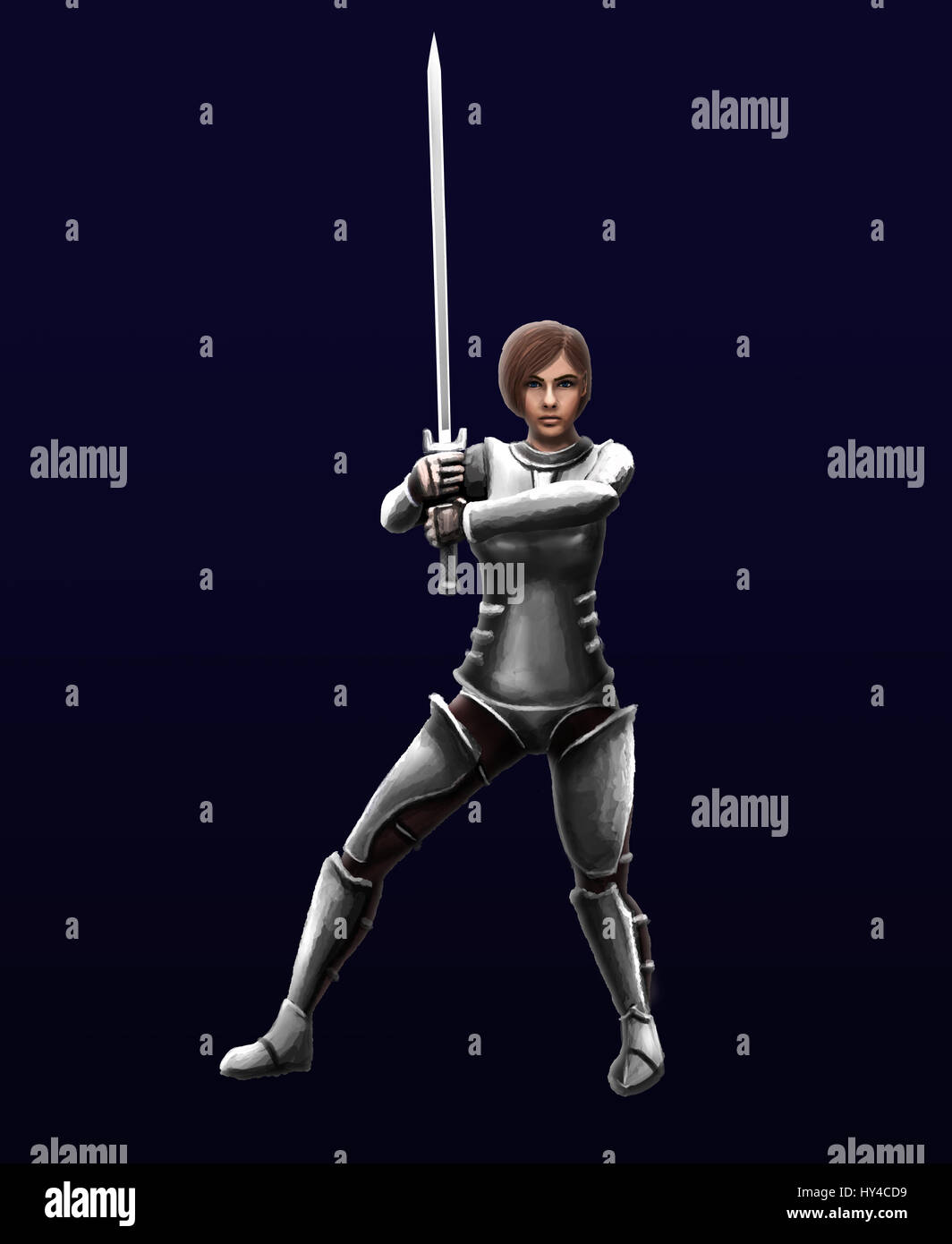 Girl knight in medieval armor hi-res stock photography and images - Alamy