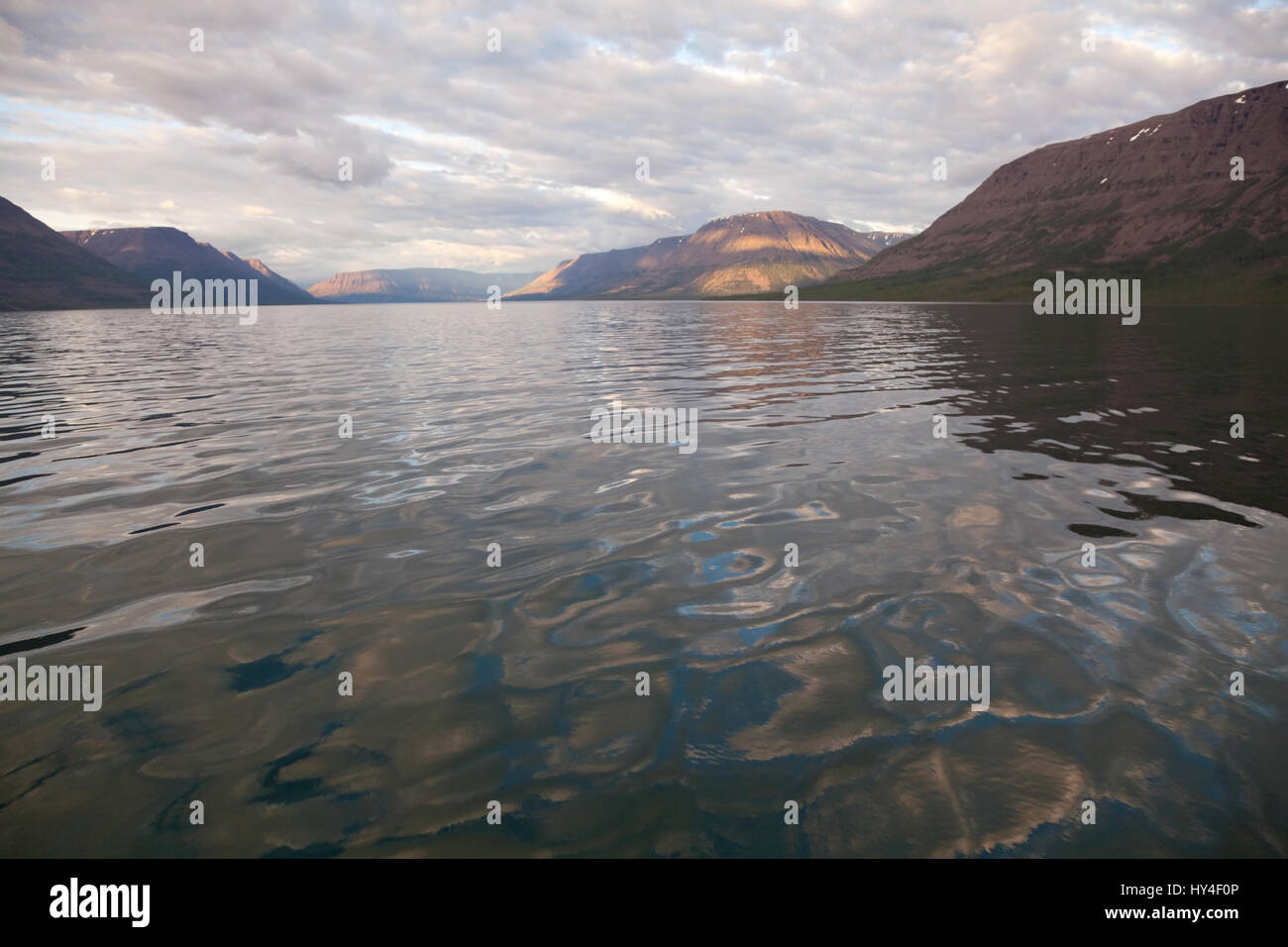 Lama lake in table mountains. Putorana plateau. Putorana reserve. North ...