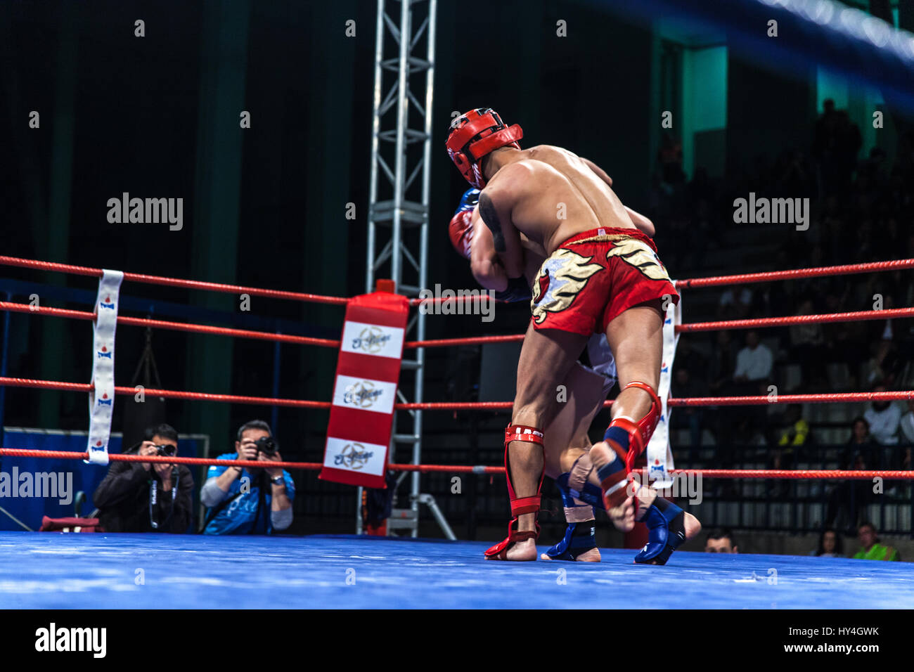 male versus male kickboxing match Stock Photo - Alamy