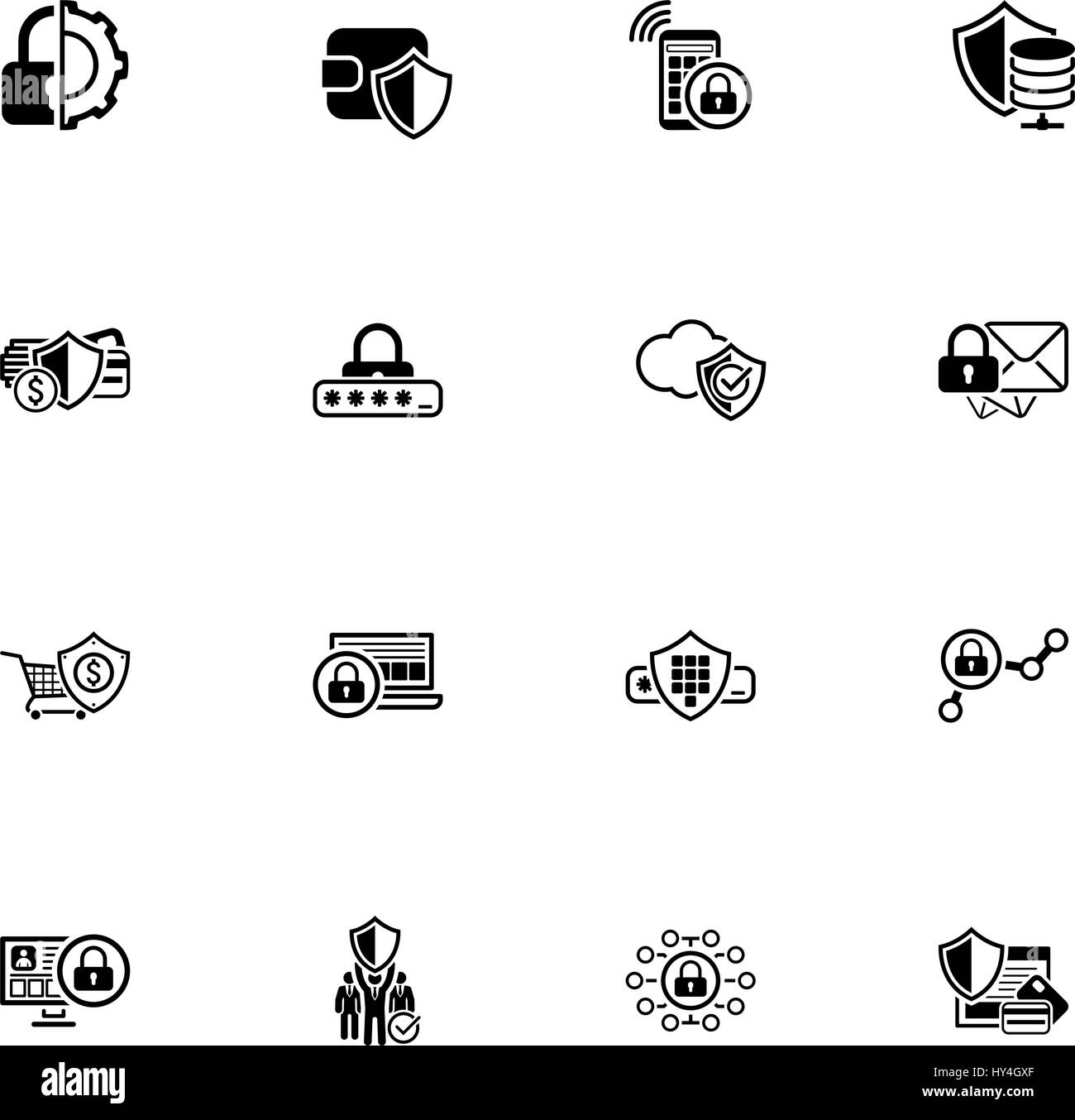 Security and Protection Icons Set Stock Vector Image & Art - Alamy