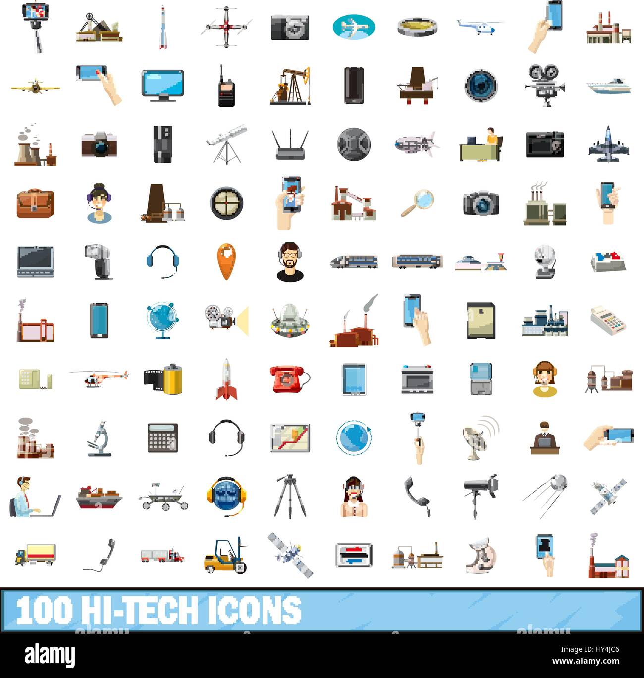 100 hi-tech icons set, cartoon style Stock Vector Image & Art - Alamy 100 hi-tech icons set, cartoon style Stock Vector Image & Art - Alamy