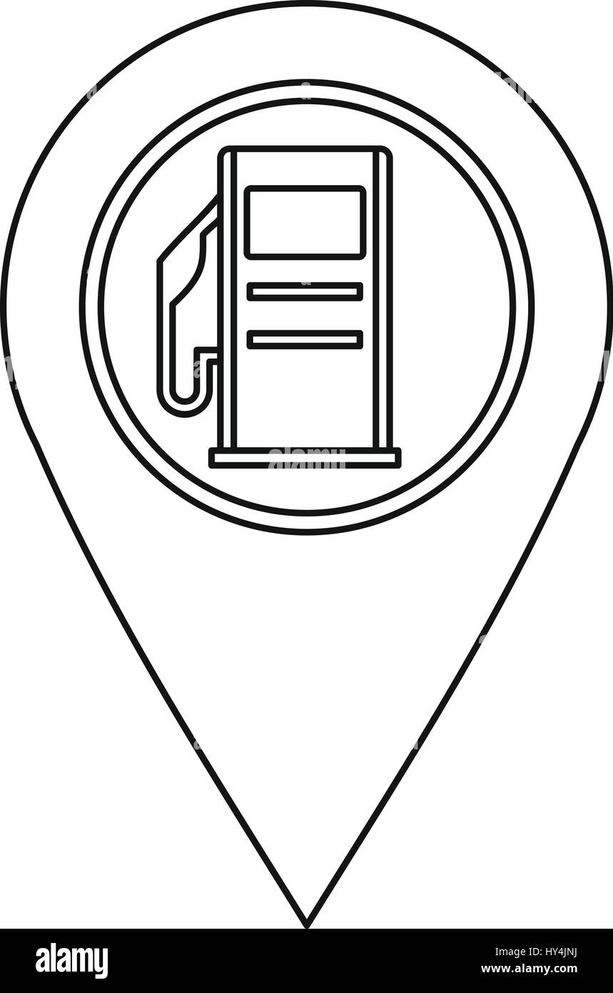 Map pin pointer with gas station sign icon Stock Vector Image & Art - Alamy