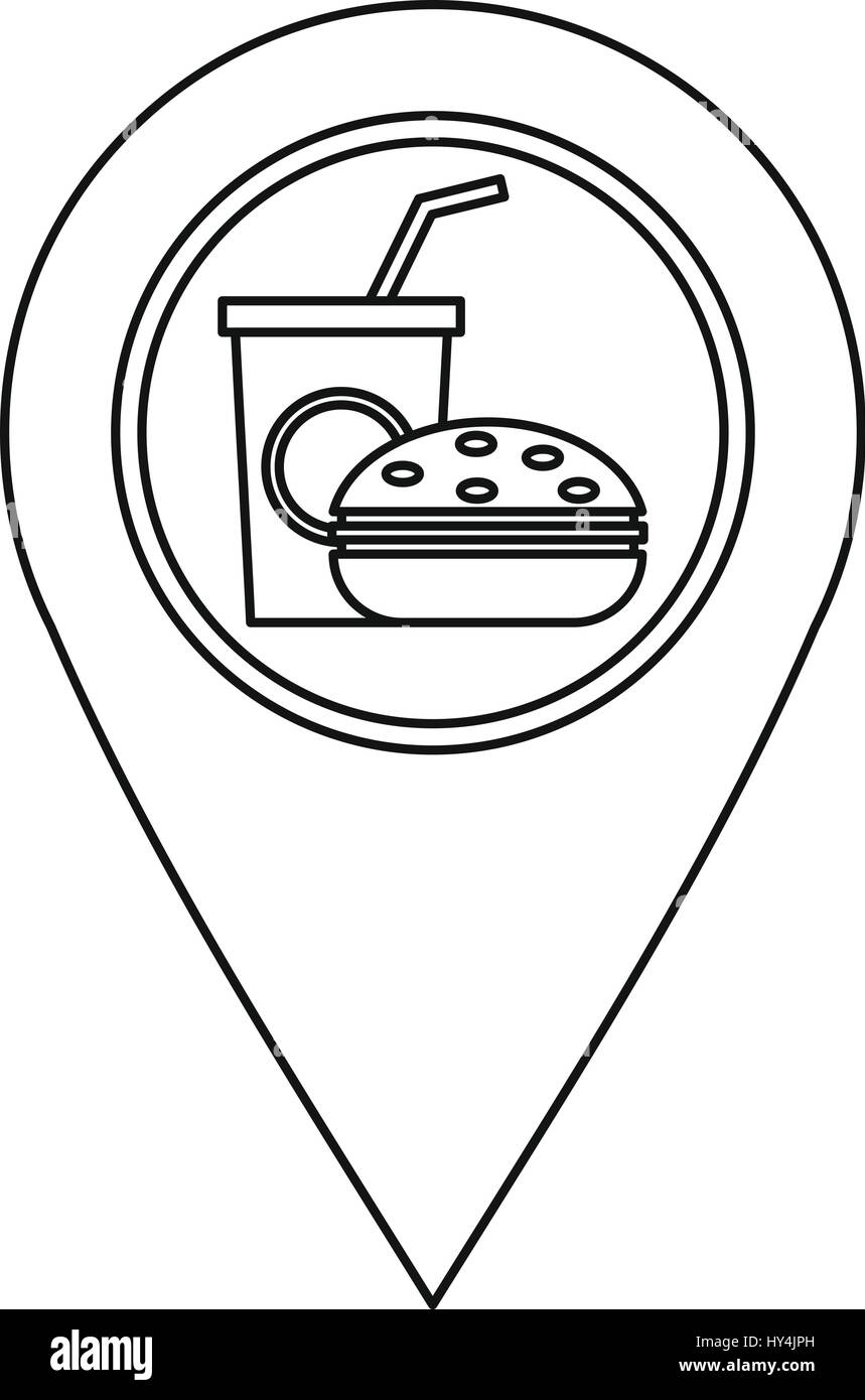 Fast food pin map icon, outline style Stock Vector Image & Art - Alamy