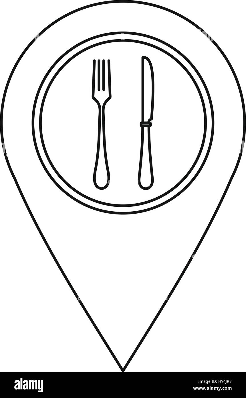 Map pointer with restaurant sign icon Stock Vector Image & Art - Alamy