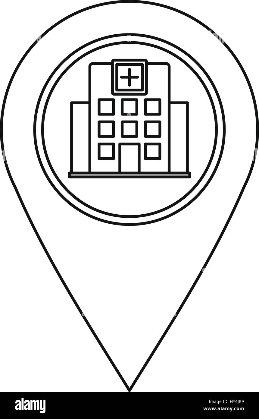 Hospital pin pointer icon, outline style Stock Vector Image & Art - Alamy