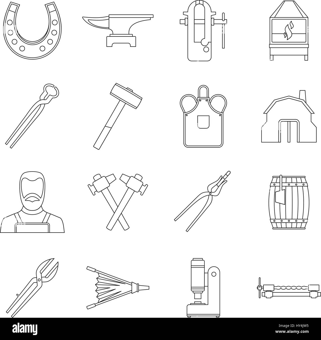 Blacksmith icon outline hi-res stock photography and images - Alamy