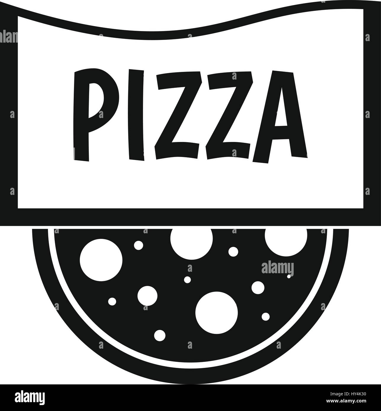 Pizza badge or signboard icon, simple style Stock Vector Image & Art ...