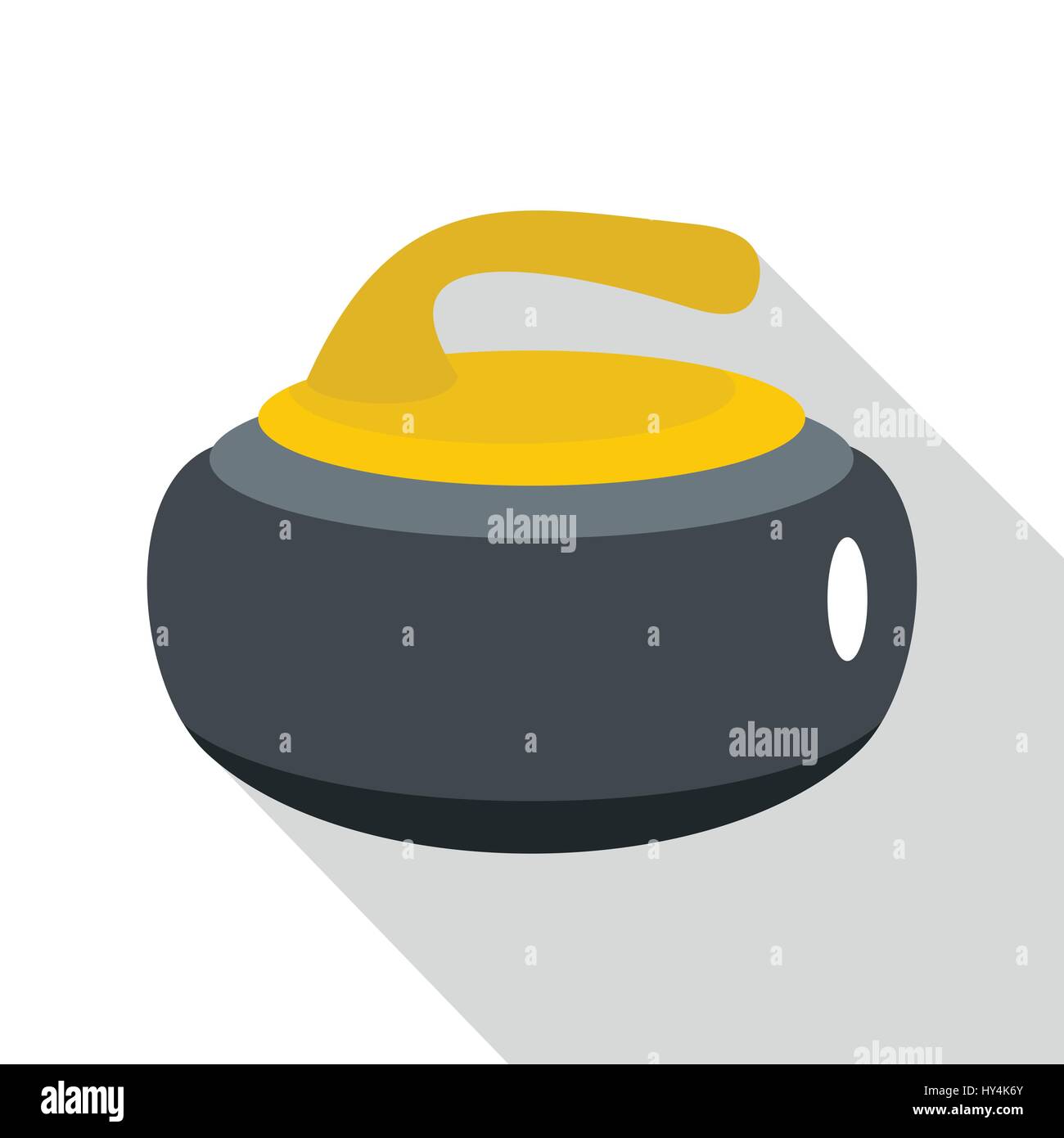 Curling stone yellow handle icon hi-res stock photography and images ...