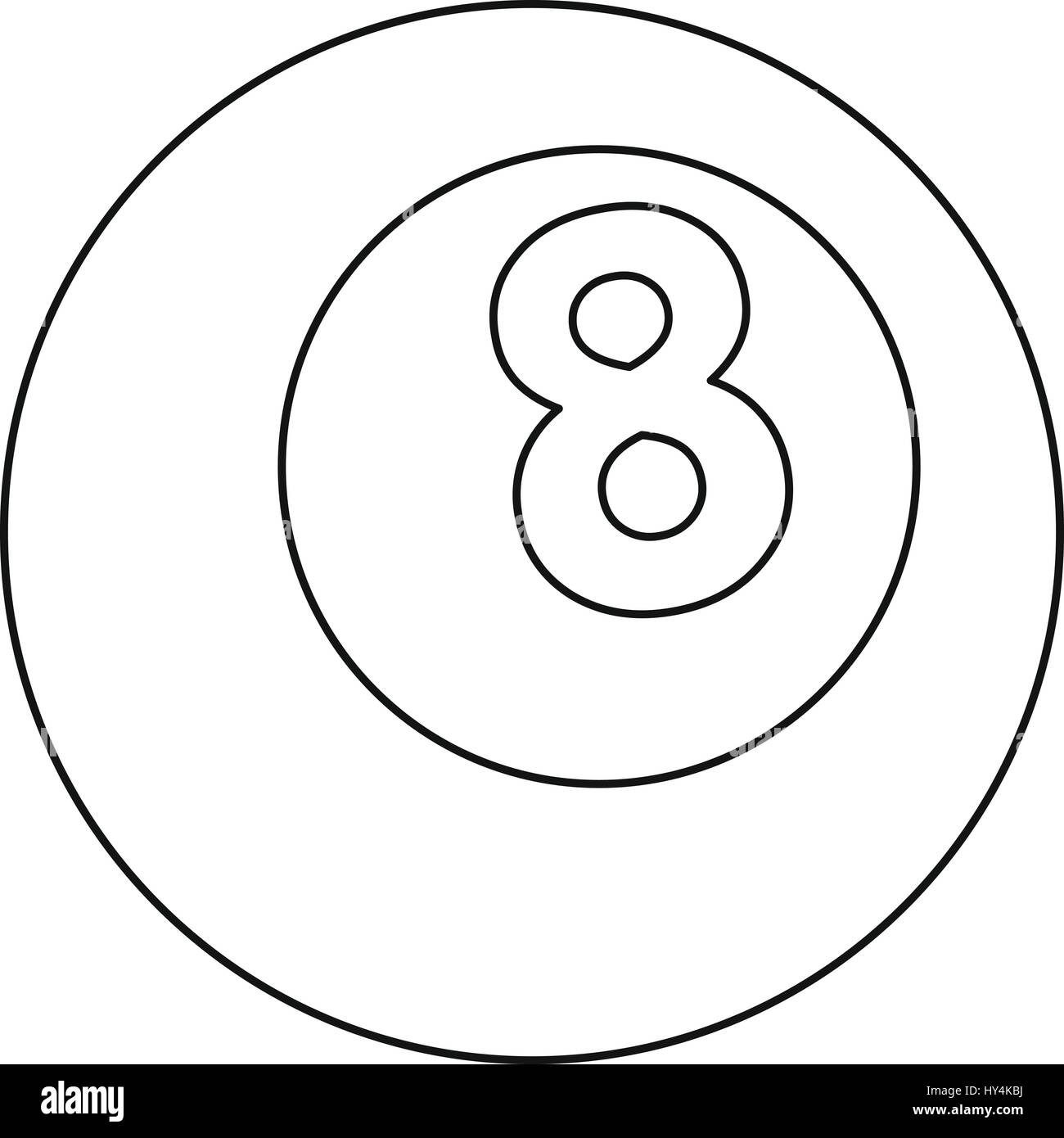 Snooker eight pool icon, outline style Stock Vector Image & Art - Alamy