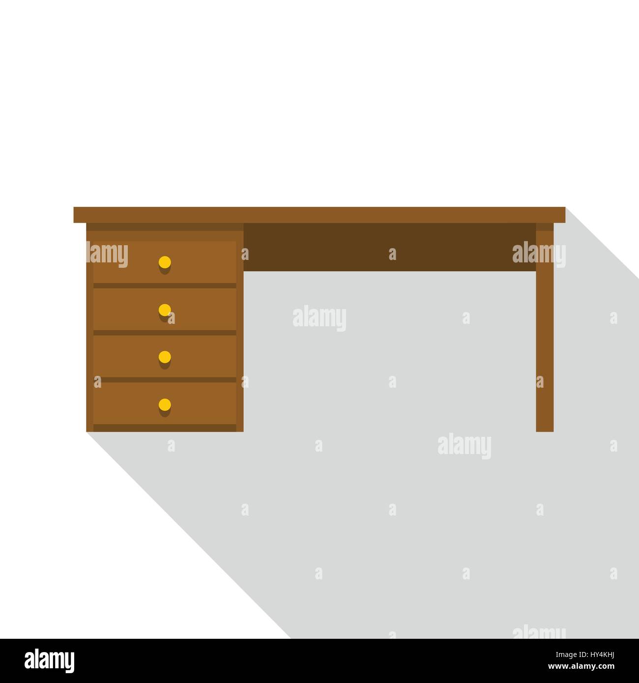 Wooden office desk icon, flat style Stock Vector Image & Art - Alamy