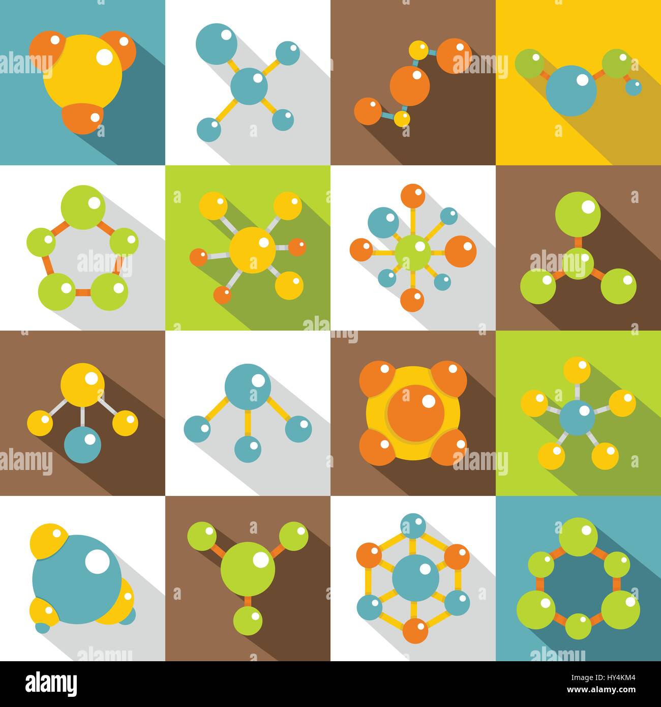 Molecule icons set, flat style Stock Vector Image & Art - Alamy