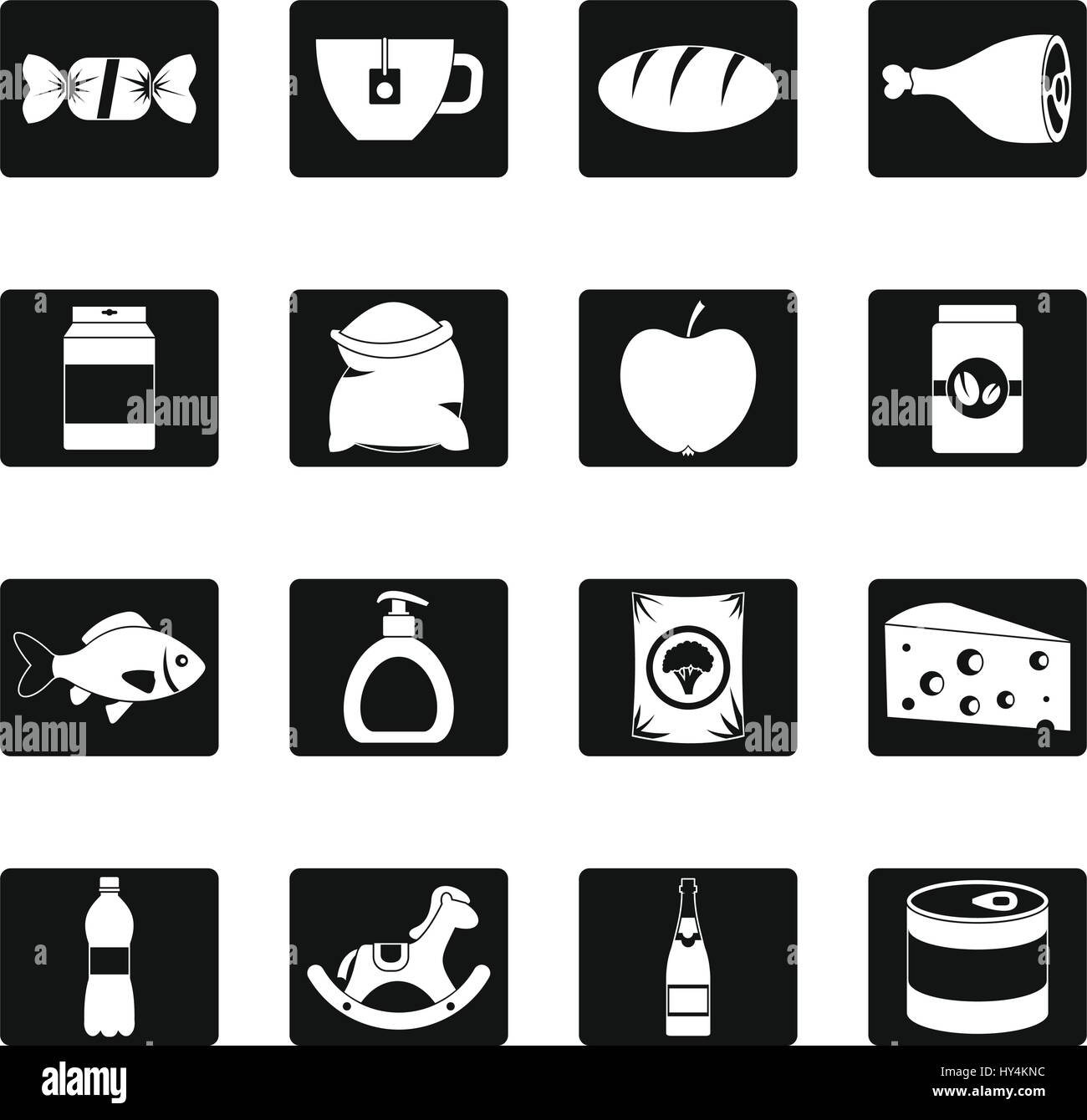 Shop navigation foods icons set, simple style Stock Vector Image & Art ...