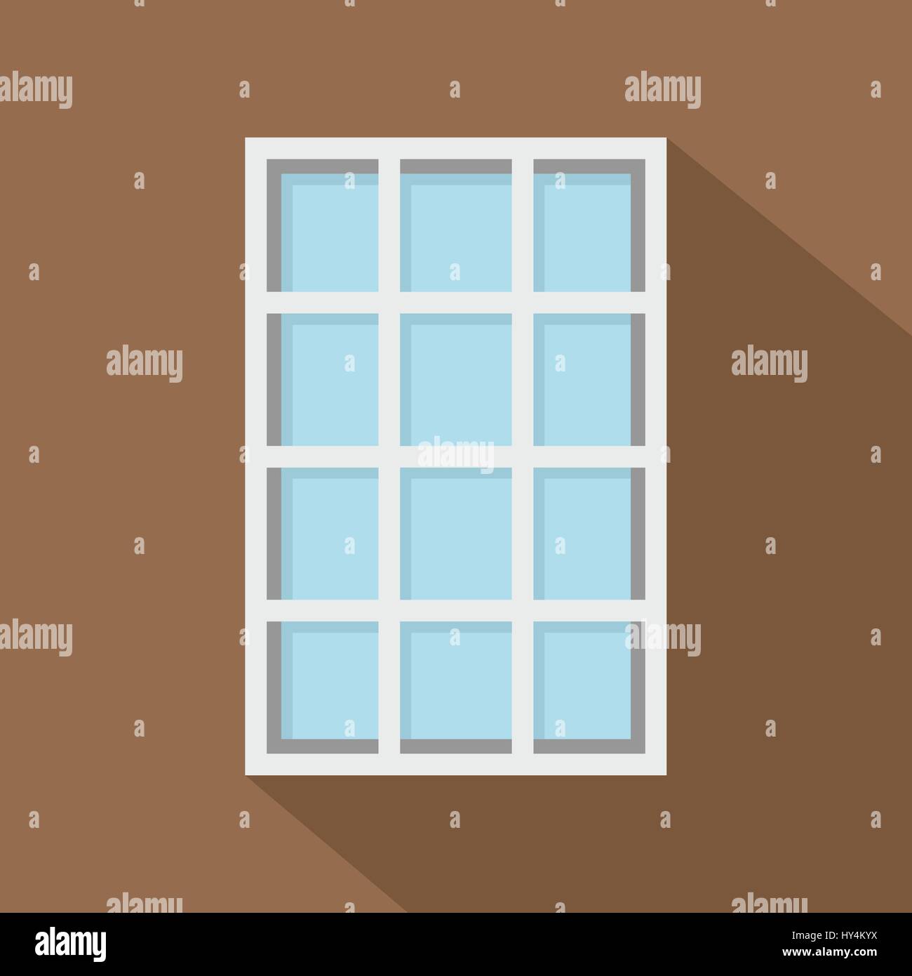 White latticed rectangle window icon, flat style Stock Vector Image ...